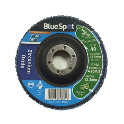 1 x 115mm Flap Disc 40 Grit Angle Grinder Sanding Zirconium Oxide