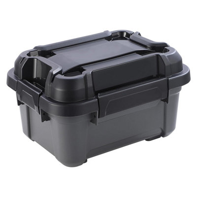 1 x 12 Litre Black Bunker Storage Trunk For Tradesman & Handyman