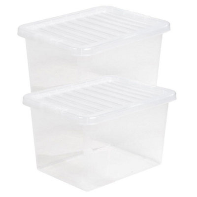 1 x 12 Litre Clear Plastic Storage Container With Lid Ideal For Home ...