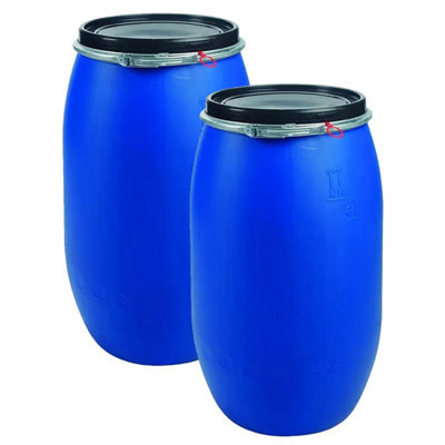 1 x 120 Litre Air Tight Food Grade Blue Open Top Keg Barrel With Ring Latch