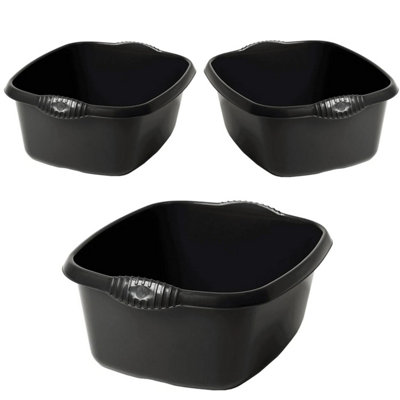 1 x 12L Black Rectangular Washing Up Bowls Ideal For Kitchens & Home Use