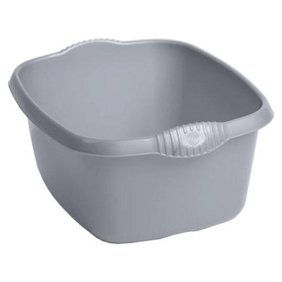 1 x 12L Silver Rectangular Washing Up Bowls Ideal For Kitchens & Home Use