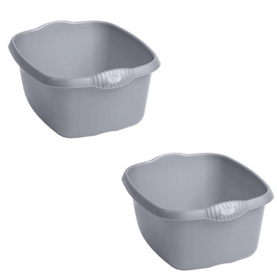 1 x 12L Silver Rectangular Washing Up Bowls Ideal For Kitchens & Home Use