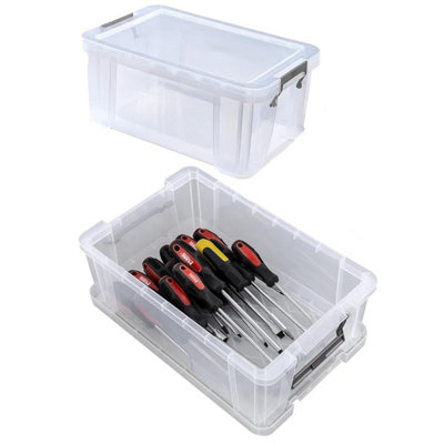 1 x 15 Litre Storage Box For Home Or Office With Strong Snap Closure ...