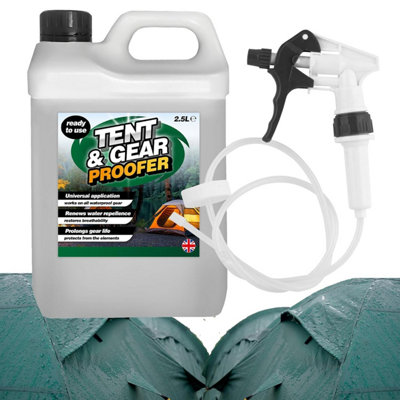 1 X 2.5 LITRE TENT & GEAR WATERPROOF SPRAY WITH LONG HOSE TRIGGER