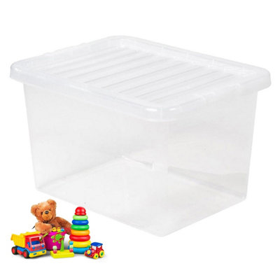 1 x 20 Litre Clear Plastic Storage Container With Lid Ideal For Home ...