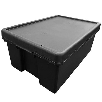 1 x 36 Litre Extra Large Super Strong Stackable & Nestable Black Impact ...