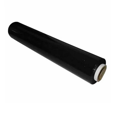 1 x 400mm Black Strong Plastic Cling Film Protective Pallet Shrink Wrap ...