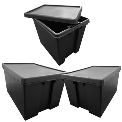 1 x 45 Litre Extra Large Super Strong Stackable & Nestable Black Impact ...