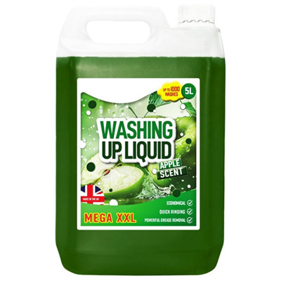 1 x 5 Litre Mega XXL Powerful Washing Up Liquid Apple Scented Dish ...