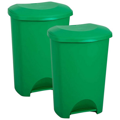 1 x 50L Commercial Medical Utility Green Coloured Recycling Waste Bin ...