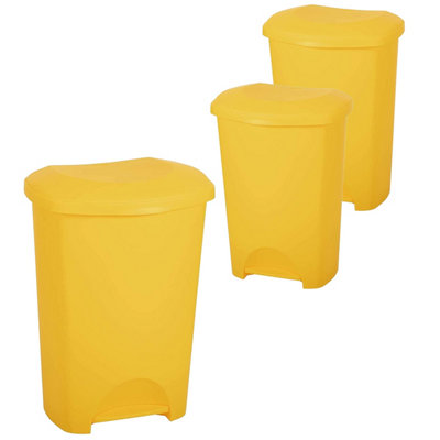 1 x 50L Commercial Medical Utility Yellow Coloured Recycling Waste Bin ...