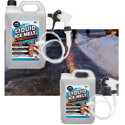 1 x 5L Ice Melt & Preventer Liquid with Long Hose Trigger Effective in ...