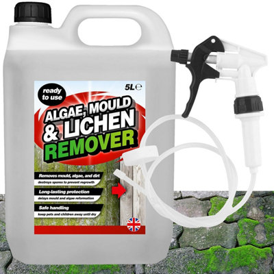 1 x 5L Mould Algae & Lichen Remover Spray With Convenient Long Hose Trigger