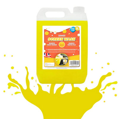 1 x 5L Summer Screen Wash Bright Yellow Removes Insect Residue ...