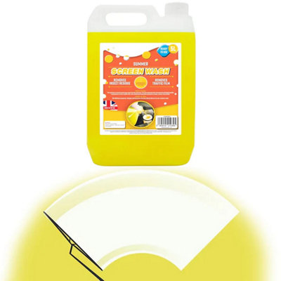 1 x 5L Summer Screen Wash Bright Yellow Removes Insect Residue ...