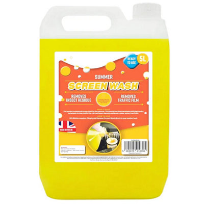 1 x 5L Summer Screen Wash Bright Yellow Removes Insect Residue ...