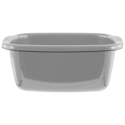 1 x 9.5 Litre Silver Rectangular Washing Up Bowl With Integrated Carry ...