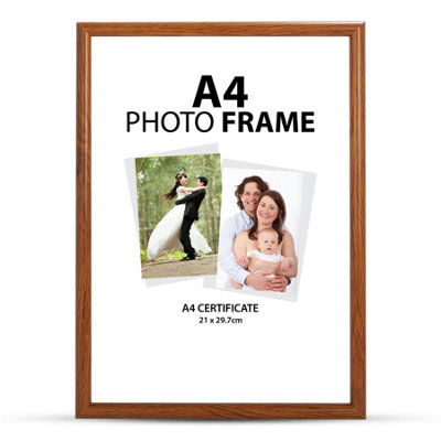 1 x ASAB A4 Photo Frame - LIGHT BROWN WOOD EFFECT