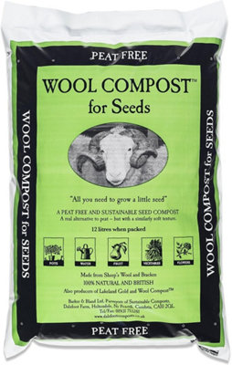 1 x Bag of Dalefoot fine wool seed compost peat free: 12 litres