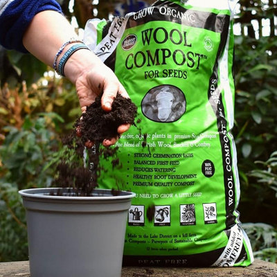1 x Bag of Dalefoot fine wool seed compost peat free: 12 litres