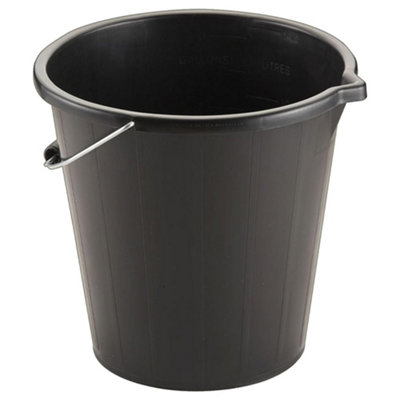 1 x Black 3 Gallon Strong Cement Mixing DIY 14L Bucket With Strong ...