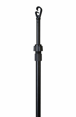 1 x Black Heavy Duty Telescopic Clothes Line Pole Adjustable 2.4m