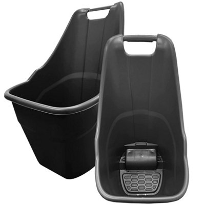 1 x Black Plastic Rolling Kart Caddy With Wheels Multi Purpose ...