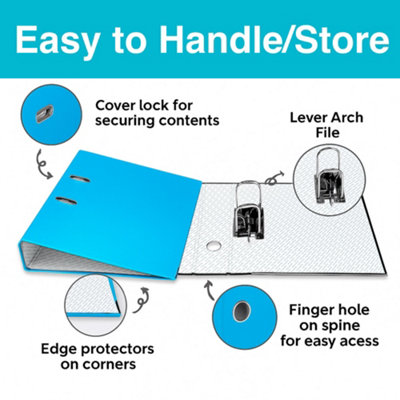 1 x Blue Lever Arch File A4 Ring Binder Folder Files Office Document ...