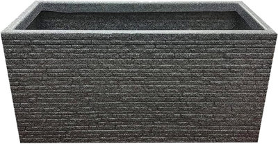 1 x Brick Slate Effect 60cm Grey Long Lightweight Rectangular Deep ...