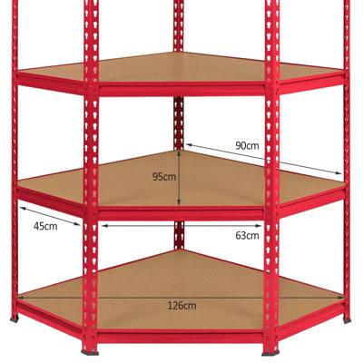 1 x Corner Garage Racking Shelving Unit & 4 x Single Racking Storage Units