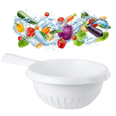 1 x Deep Sieve Ice White Handled Filter Basket Colander Ideal For ...