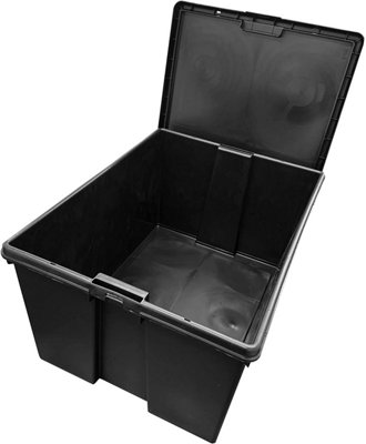 1 x Extra Large 24 Litre Stackable Black Strong Impact Resistant ...