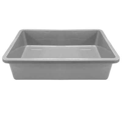 1 x Grey Deep Multipurpose Plastic Rectangular Household Tray