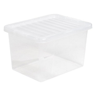 1 x Heavy Duty Multipurpose 45 Litre Home Office Clear Plastic Storage ...