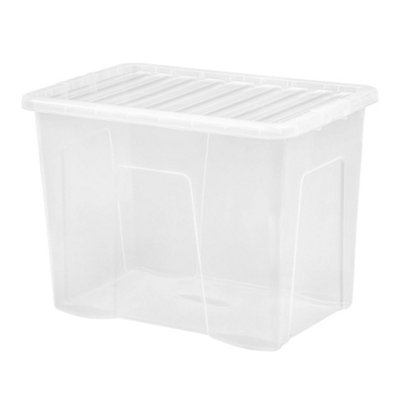 1 x Large 80 Litre Crystal Clear 60 x 40 x 42cm Transparent See Through ...