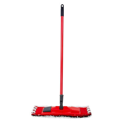 1 x Long Handle Microfibre Flat Head Floor Mop For Wet & Dry Surfaces