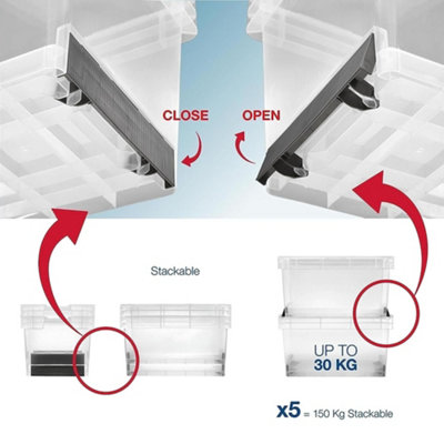 1 x Modular Plastic Storage Container 60 Litre Ultra Resistant With ...