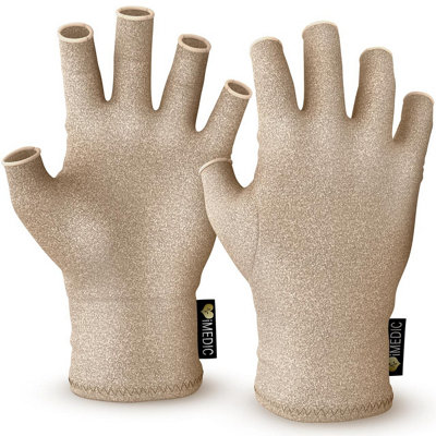 1 x Pair of Fingerless Arthritis Gloves - Provide Relief & Compression ...