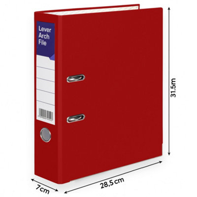 1 x Red Lever Arch File A4 Ring Binder Folder Files Office Document Storage
