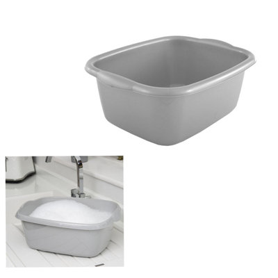 1 X Silver Multipurpose Rectangular 9.5 Litre Washing Up Bowl With ...
