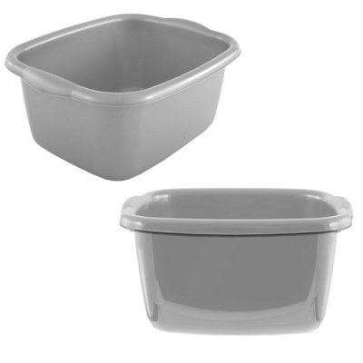 1 X Silver Multipurpose Rectangular 9.5 Litre Washing Up Bowl With ...