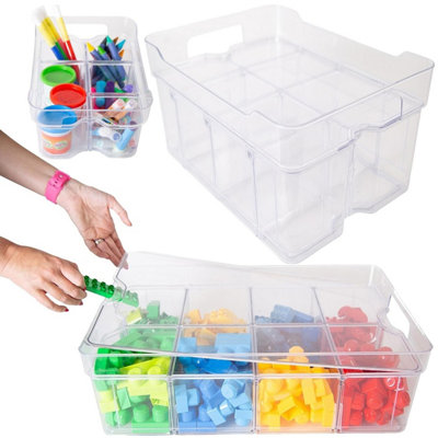 1 x Small (25.5cm x 18.5cm x 9cm) Plastic Modular Containers For Crafts ...