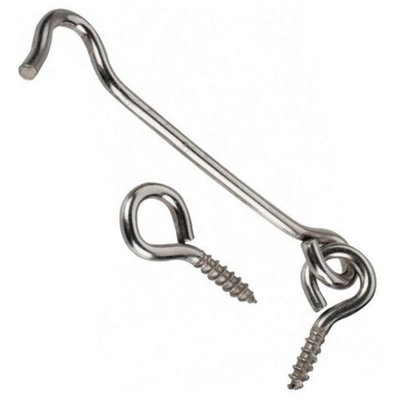 1 x Steel Cabin Hook and Hook and Eye Latch, 6cm Long, Shed Door Latch ...