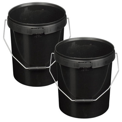 1 x Strong Heavy Duty 10L Black Multi-Purpose Plastic Storage Buckets ...