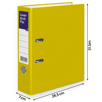 1 x Yellow Lever Arch File A4 Ring Binder Folder Files Office Document ...