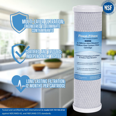 10" 0.1 Micron Ultra Fine Hollow Fibre Carbon Filter Cartridge (for ...