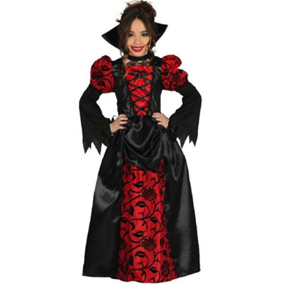 10-12Years Childs Halloween Girls Vampiress Fancy Dress Costume Vampire ...