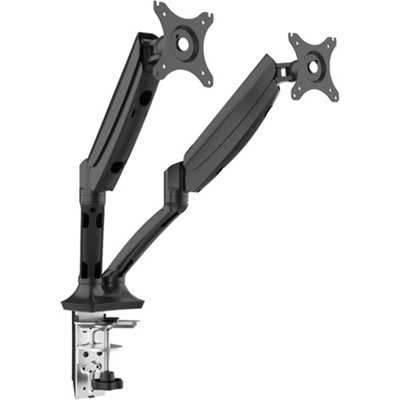10-27" Dual Twin Moving Monitor Desk Mount Arm Bracket - 9KG Screen ...