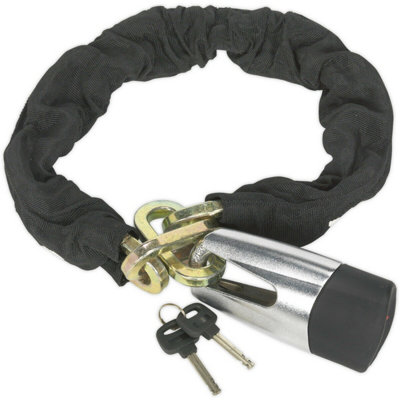 10.5 x 900mm Motorcycle Chain & Disc Lock - 4 STAR ART Rated Anti Drill ...